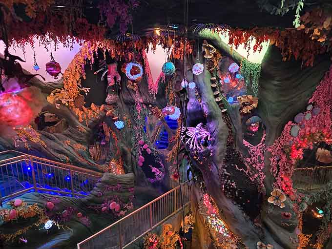 An enchanted forest dripping with otherworldly flora that makes regular trees look criminally boring by comparison.