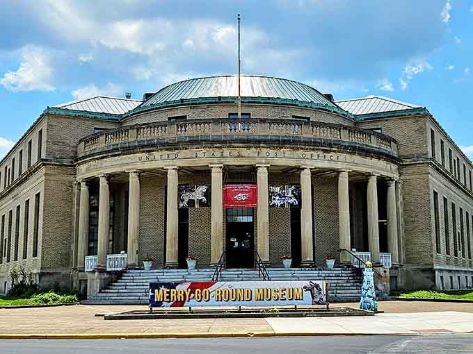 The grand post office building now houses America's most joyful collection of spinning nostalgia.