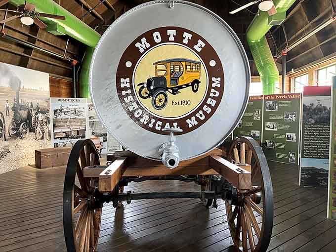 The museum's vintage wagon wheel signage welcomes visitors to a collection where history rolls on four wheels and memories shine bright.