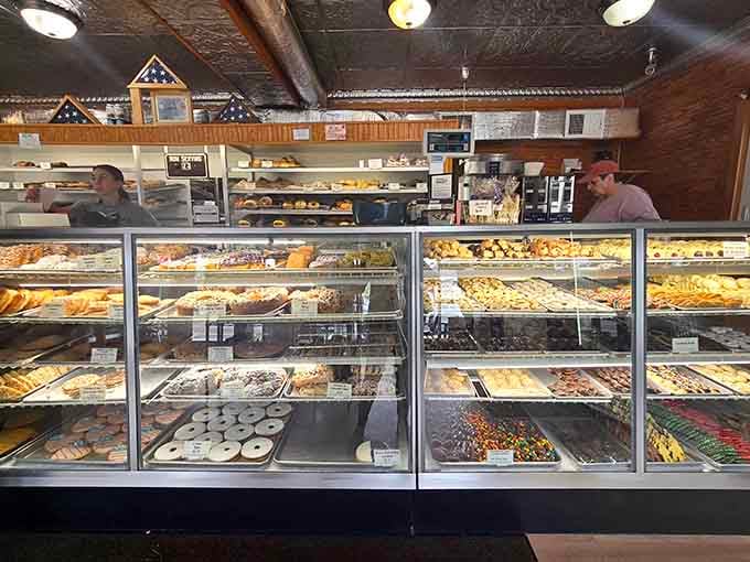 Display cases packed with more temptation than any reasonable person should have to face before noon.