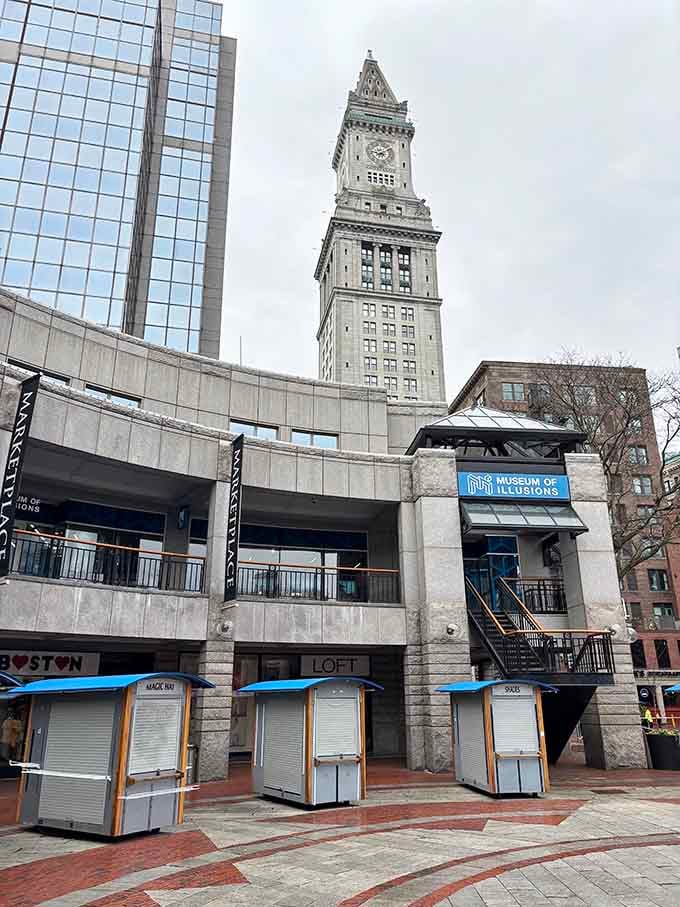 Located in Boston's Marketplace Center, this unassuming exterior hides a world where your eyes can't be trusted anymore.