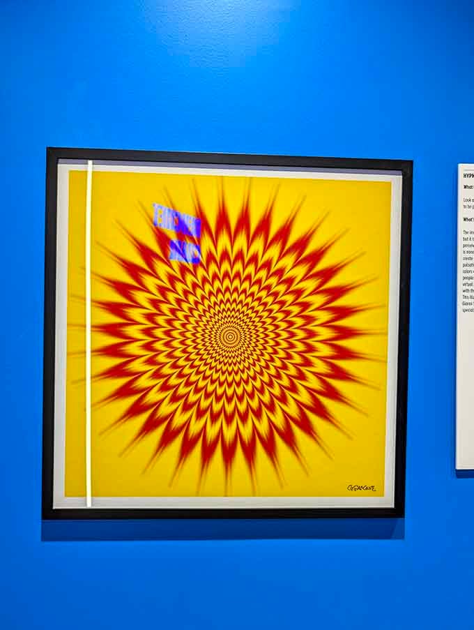 This optical artwork pulses with energy that seems to move even though it's completely, frustratingly still.