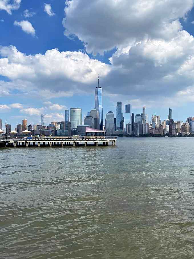 Liberty State Park frames the Manhattan skyline perfectly, like New Jersey is photobombing New York's postcard and doing it better.