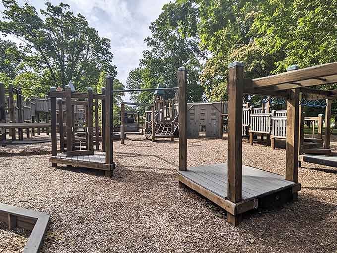 Even utopian communities knew kids needed playgrounds, proving some truths are truly universal and timeless.