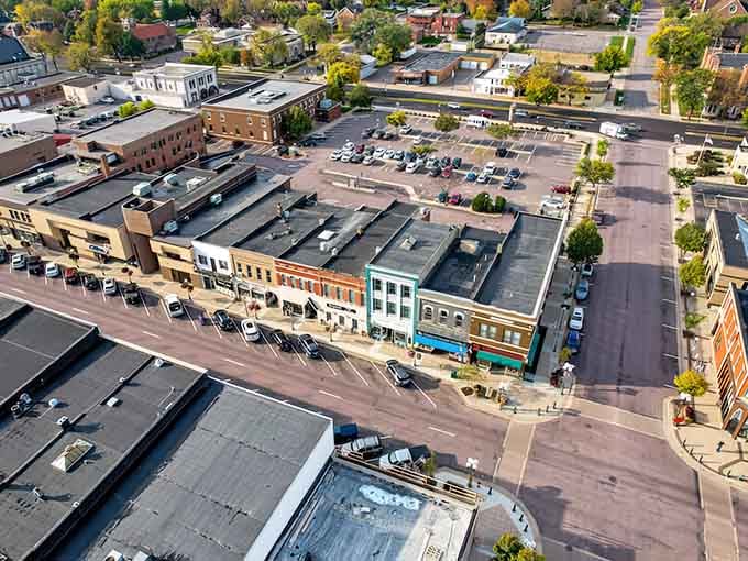 From above, New Ulm's commitment to preserving its heritage becomes beautifully, undeniably clear.