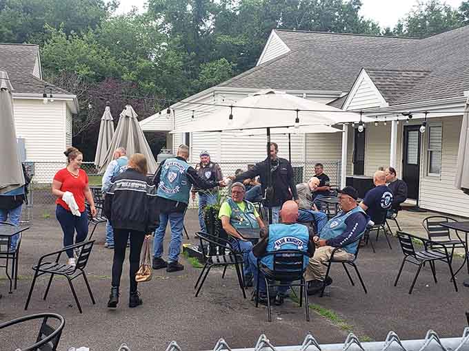 The patio offers outdoor dining for those perfect Connecticut days when eating inside feels like a crime against nature and good weather.
