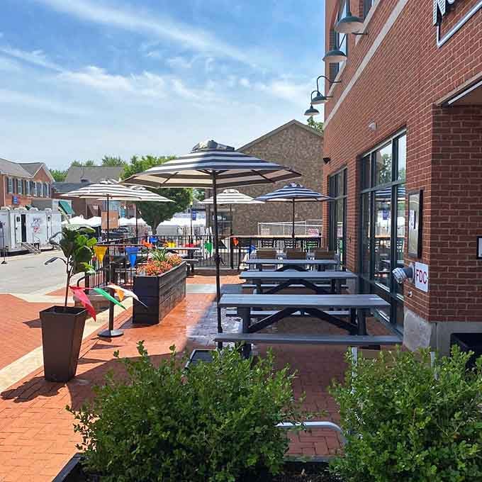 Sidewalk seating lets you enjoy your beer and grilled cheese while watching Gahanna's charming downtown scene unfold before you.
