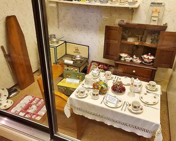 Miniature tea sets and dinnerware taught generations of children the fine art of hosting imaginary parties with impeccable manners.