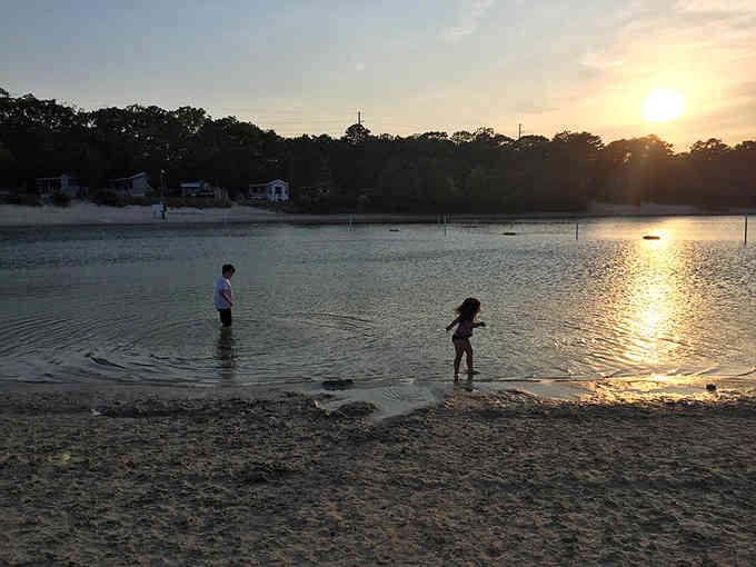 Sunset over the lake, nature's way of saying you made the right choice spending your vacation right here.