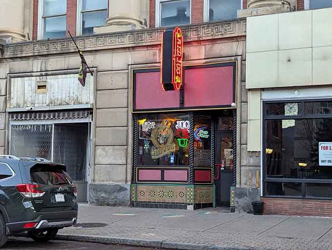 Red Jug Pub offers the kind of neighborhood watering hole where regulars gather and newcomers quickly feel welcome.