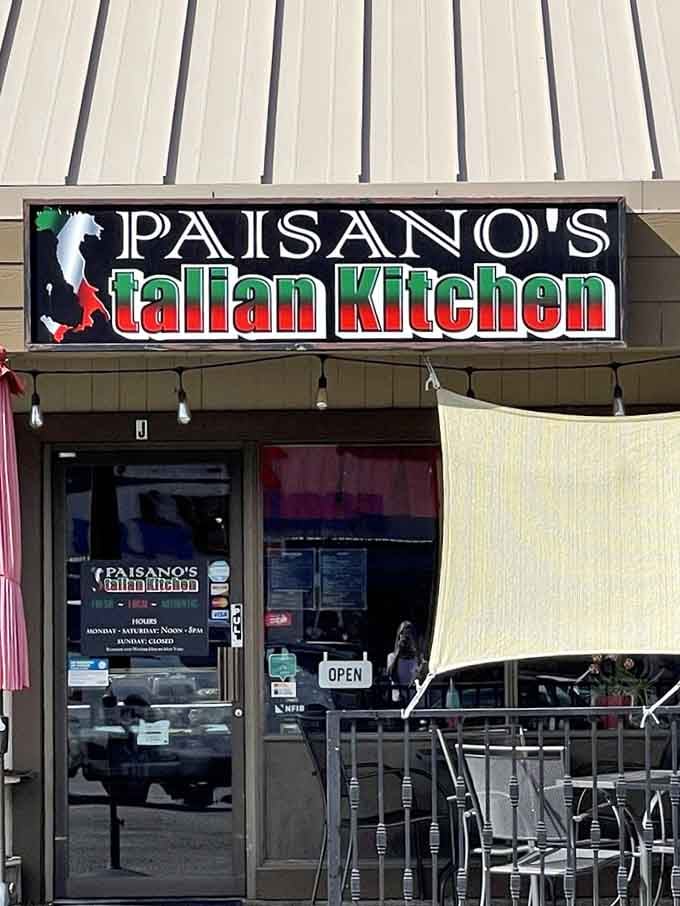 The sign says it all: Paisano's Italian Kitchen, where strip mall location meets serious Italian cooking with impressive results.