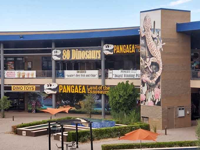 The exterior promises adventure, and the interior absolutely delivers on that prehistoric dining promise.