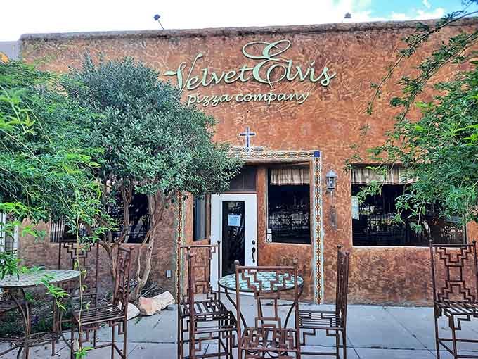 Velvet Elvis Pizza Company serves up slices with a side of quirky charm and southwestern flair daily.