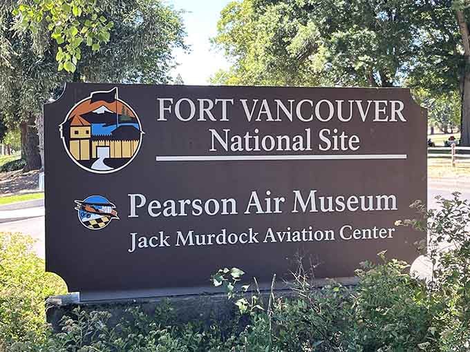 Clear signage guides you through the Fort Vancouver National Historic Site to discover multiple layers of history.