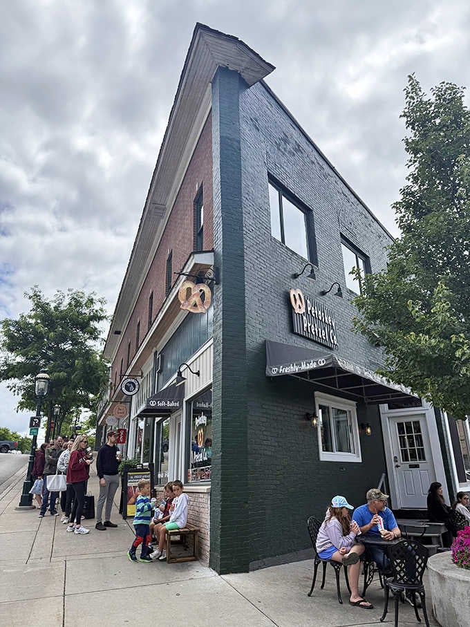 Local bakeries tempt passersby with fresh treats, making every walk downtown a test of willpower you'll happily fail.