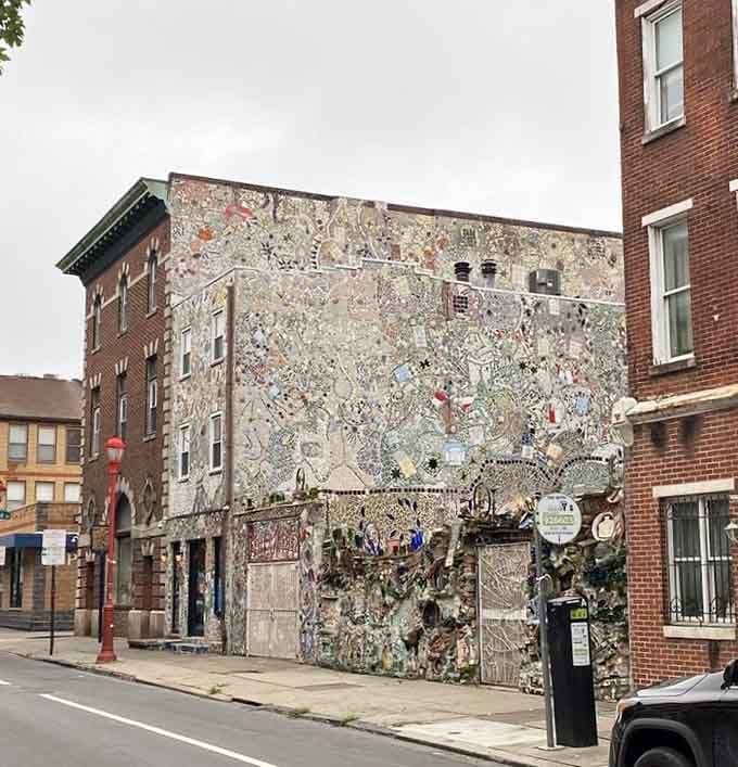 The exterior facade hints at interior wonders, with every square inch covered in glittering testimony to artistic obsession.