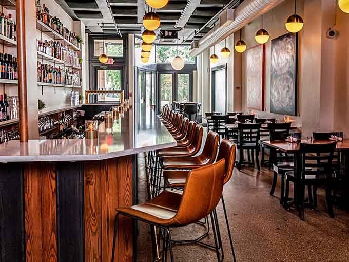 District Kitchen & Bar's sleek interior shows that Pittsfield's dining scene rivals cities charging triple the rent.