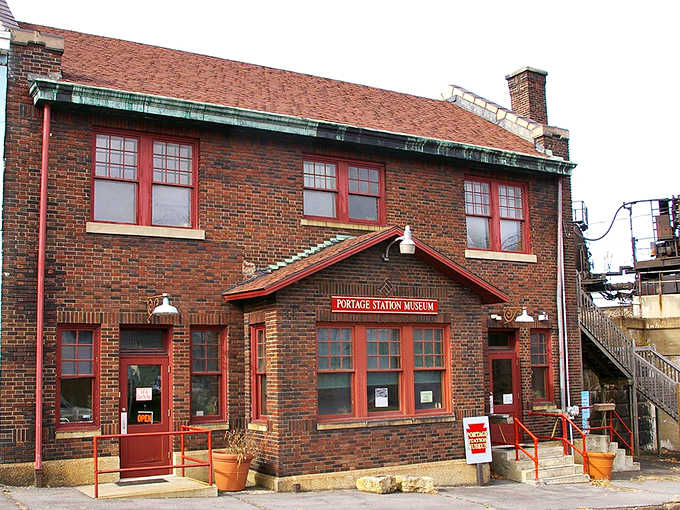 The Portage Station Museum celebrates local heritage in a brick building that's weathered time with dignity and charm.