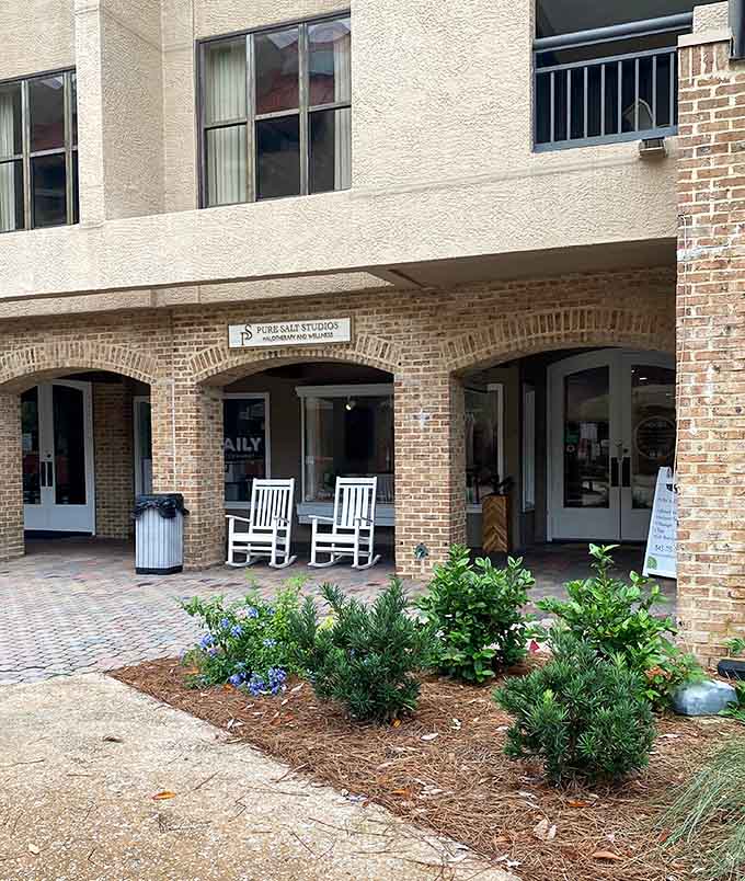 Those rocking chairs outside invite you to ease into relaxation mode before you even step through the door here.