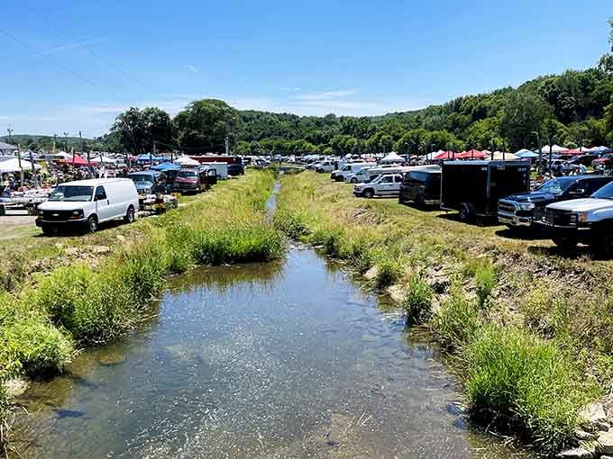 Even the creek running through adds character to this sprawling outdoor treasure hunting paradise.
