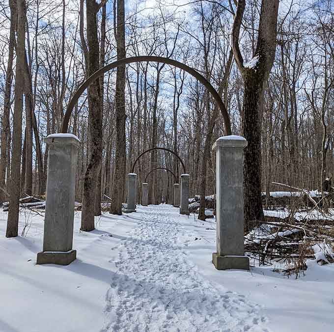 Winter reveals the bones of history, stripping away summer's camouflage to expose pure architectural determination and resilience.