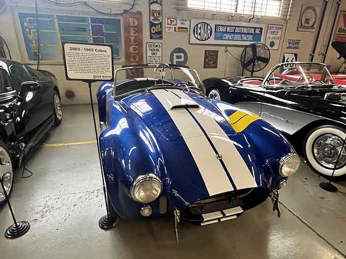Those racing stripes aren't just for show&mdash;this Cobra replica means business, even standing perfectly still indoors.