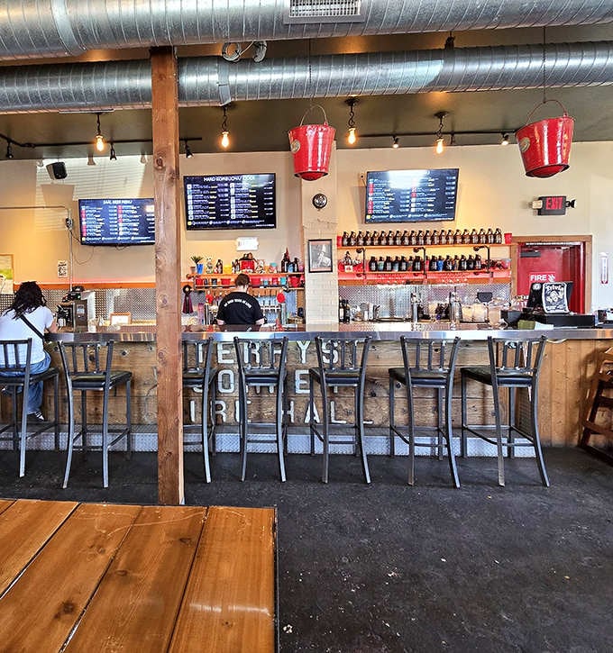 The bar counter displays their rotating tap list like a menu of liquid possibilities, each one worth exploring.