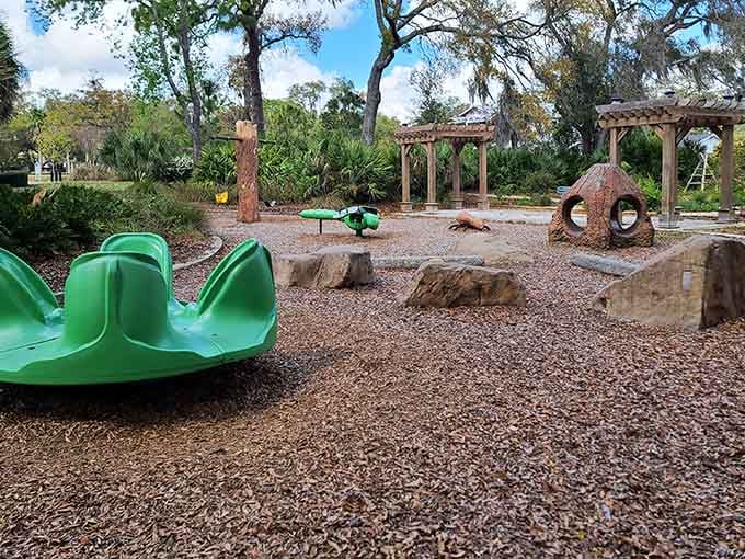 The playground equipment sits ready for the next generation of Safety Harbor kids to create their own bay-side memories.