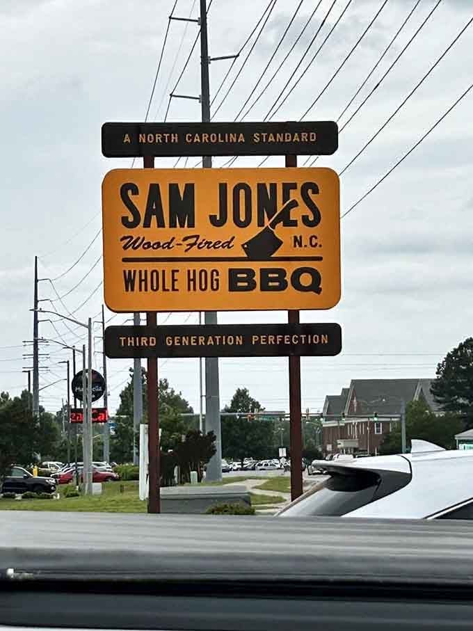 This bold roadside sign proudly declares "Third Generation Perfection" and "A North Carolina Standard"—no false advertising detected here.