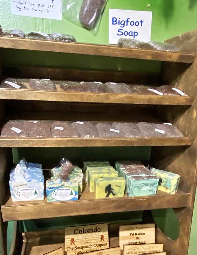 Bigfoot-themed soaps line the shelves, proving even legendary forest creatures appreciate good hygiene and moisturized skin.