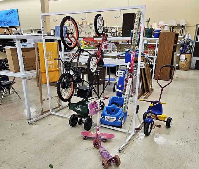 Kids' bikes and ride-on toys stand ready to fuel outdoor adventures without draining the entire family entertainment budget.