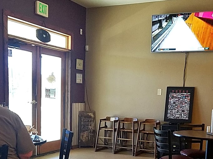 The exit view looking back toward daylight, though leaving after such a meal feels like abandoning paradise for ordinary reality.