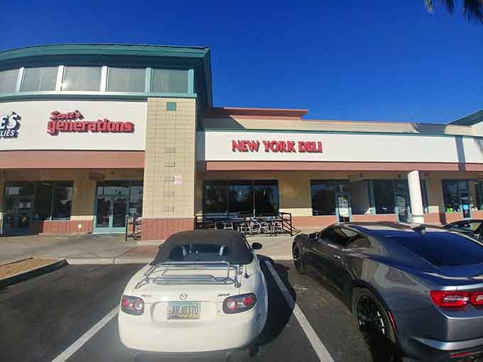 Strip mall exterior hiding one of Phoenix's best-kept secrets for those in the know about great delis.
