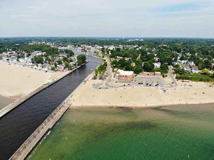 Aerial proof that South Haven's been hiding in plain sight while everyone else drove three hours further north unnecessarily.