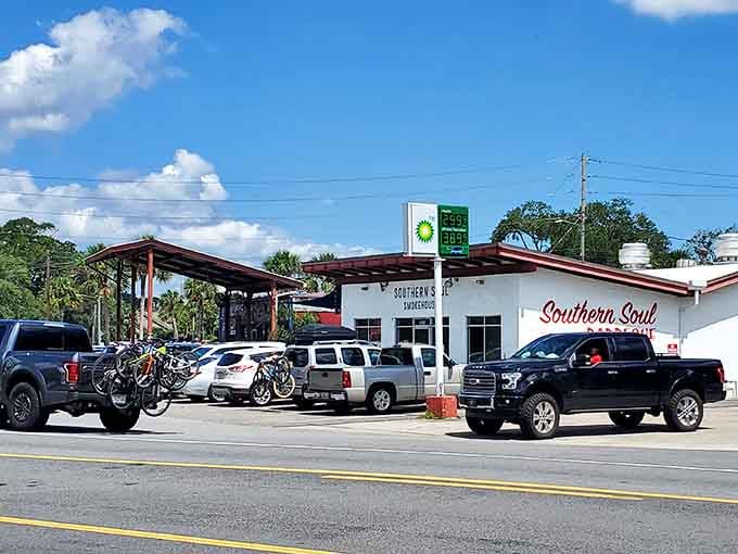 The parking lot stays full because word travels fast when barbecue reaches this level of perfection.