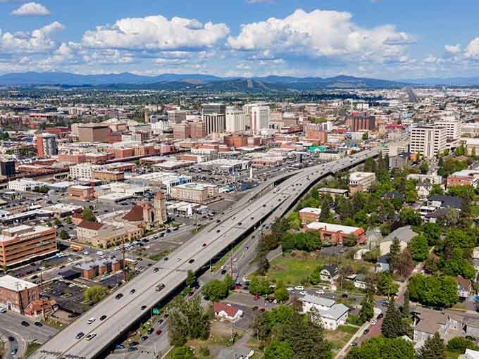 Spokane sprawls beneath mountain views, offering big-city amenities without big-city traffic or blood pressure spikes.