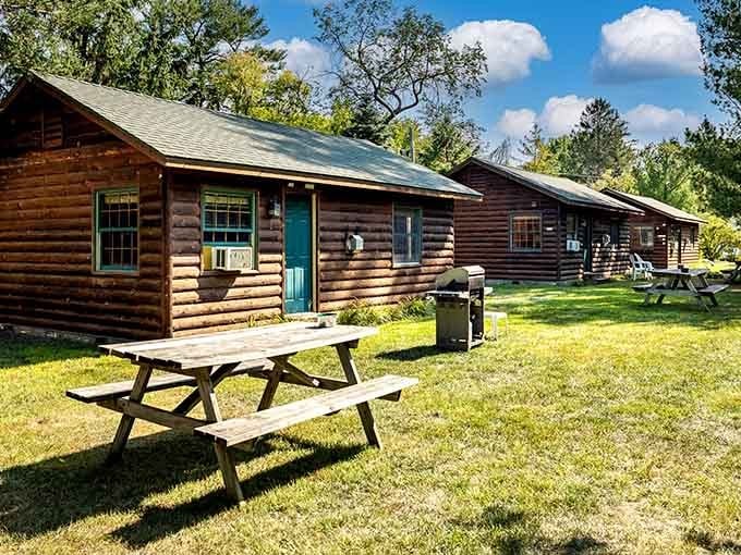 Cozy cabins nestled among pines where unplugging feels less like deprivation and more like the smartest decision you've made.