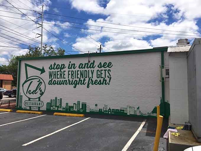 Even the parking lot mural invites you to discover where Birmingham's friendly service meets genuinely fresh food daily.