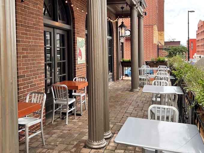 Outdoor patio seating lets you enjoy your oysters and cocktails while watching Madison go by on pleasant Wisconsin evenings.