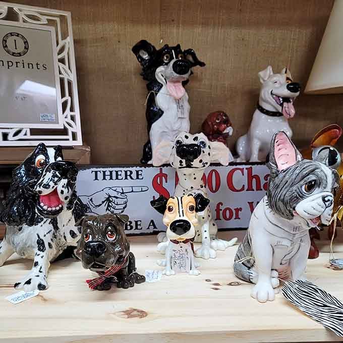 Ceramic pups frozen mid-bark remind us that dog people have always been dog people, collecting canine companions through the ages.