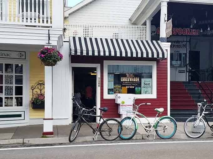 Bicycles parked outside tell you everything about island life, where the journey to great food is always car-free and charming.