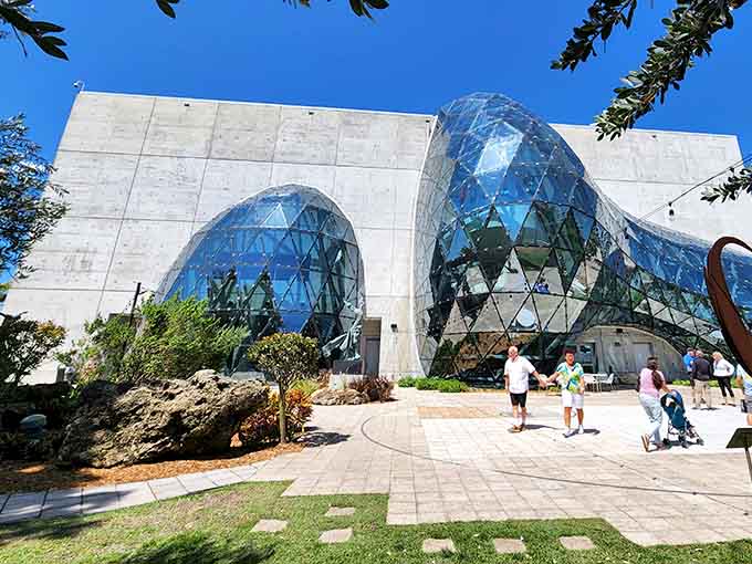 The museum's exterior is a work of art itself, blending modern architecture with surrealist sensibilities perfectly.