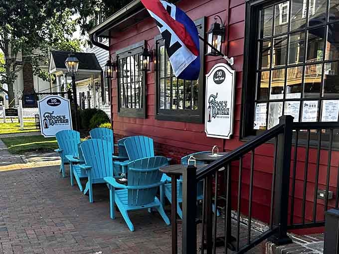Those turquoise Adirondack chairs at sunset aren't just furniture&mdash;they're an invitation to slow down and savor the moment.