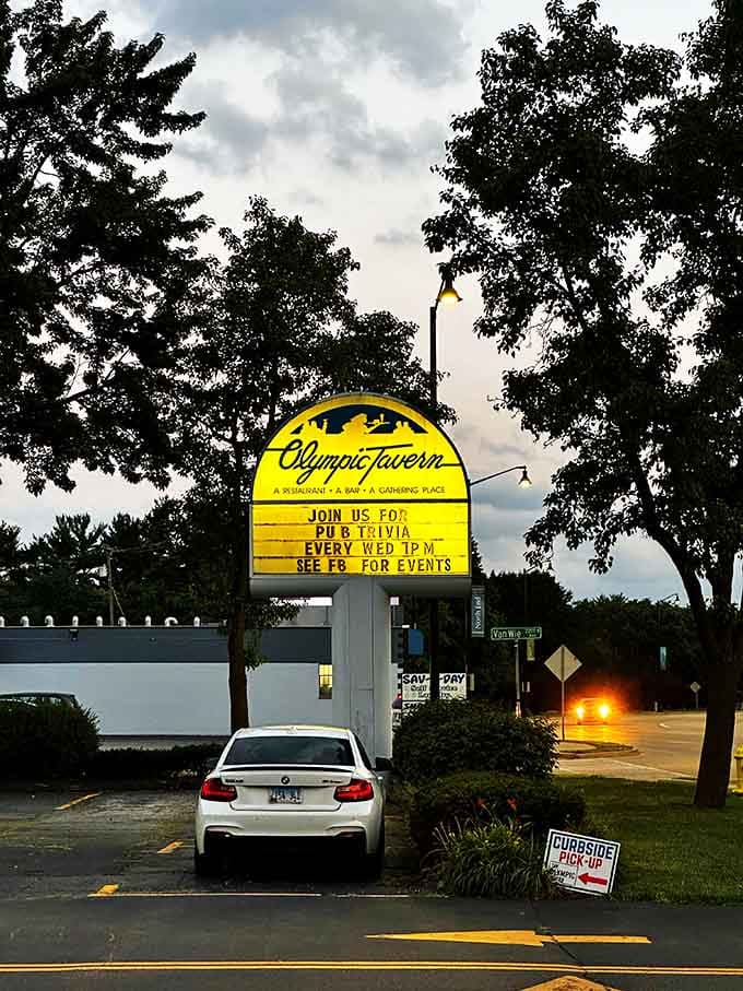 That classic yellow sign announcing trivia nights has been guiding locals to good times for decades now.