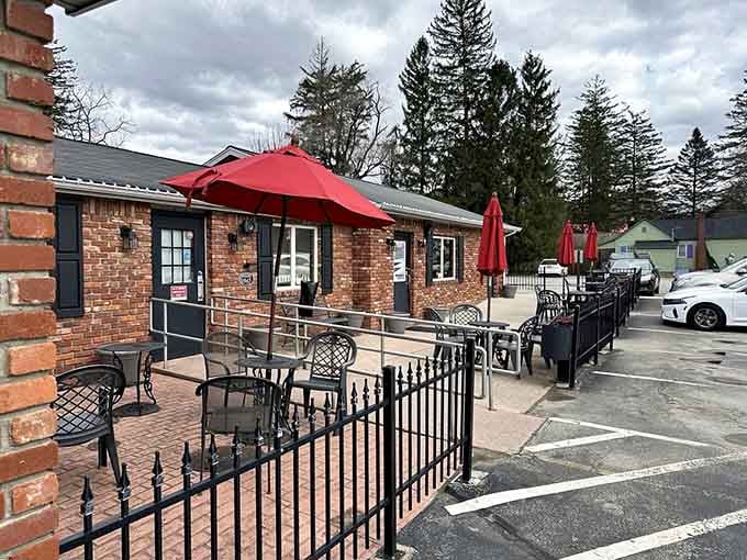 The patio seating beckons with promises of fresh air, good food, and the kind of relaxation that makes road trips worthwhile.