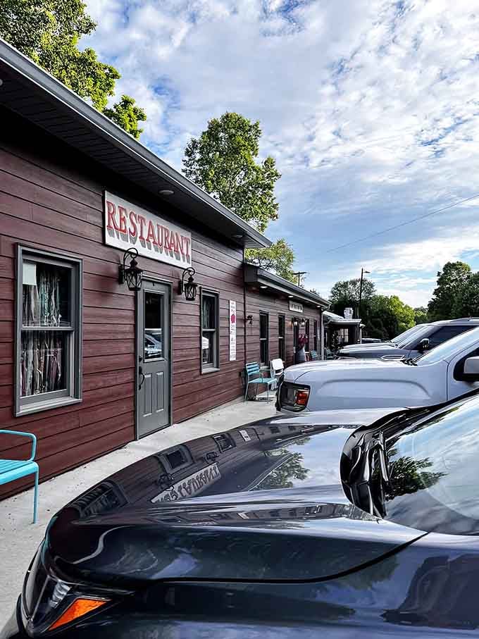A full parking lot is always the best sign that you've found something truly special here.