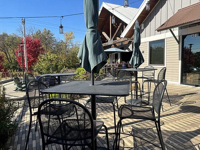 Outdoor seating that makes every meal feel like a special occasion, even when it's just a Tuesday afternoon.