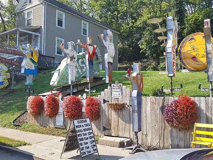 The exterior decorations suggest this place has never met a theme it didn't want to enthusiastically embrace completely.