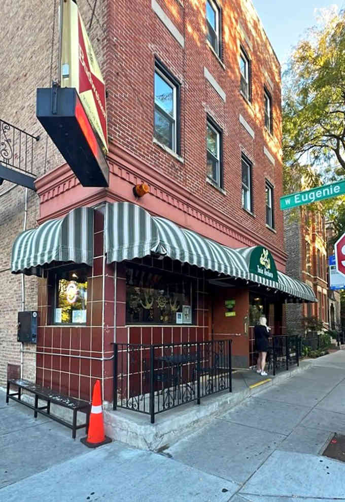 The brick building's corner location makes Twin Anchors a neighborhood anchor in every sense of the word.