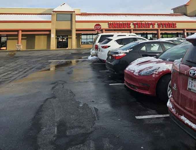 That packed parking lot tells you everything about why people drive from across Maryland for this shopping experience.